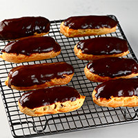 Alpha Foodie’s chocolate éclairs with custard filling - Clarence Court ...